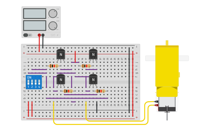 Circuit design Puente H | Tinkercad