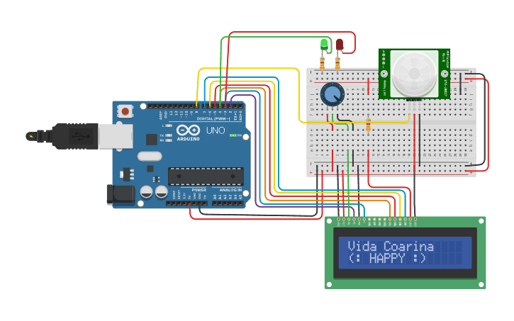 Circuit Design Sensor Pir Tinkercad