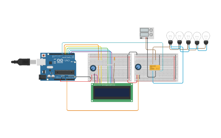Circuit design proyecto amperimetro - Tinkercad