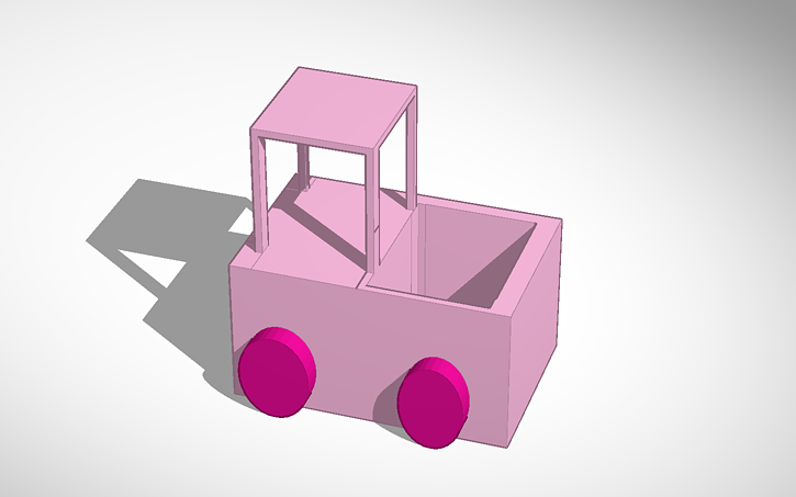 3D design pink truck - Tinkercad