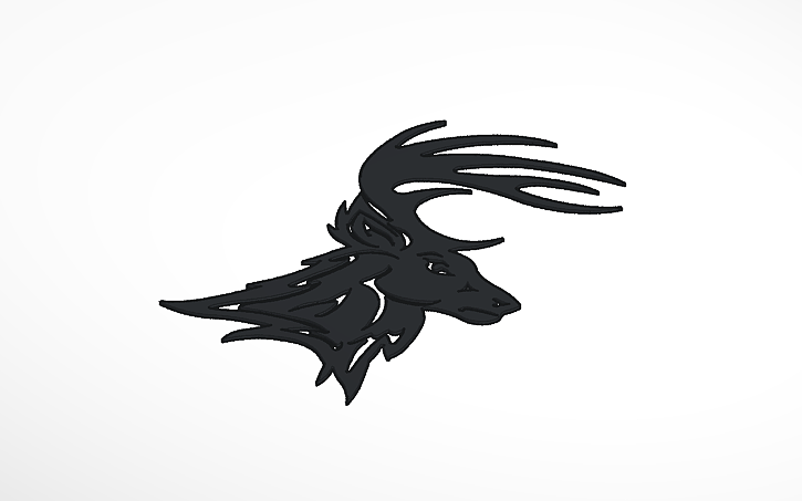 3D design tribal deer - Tinkercad