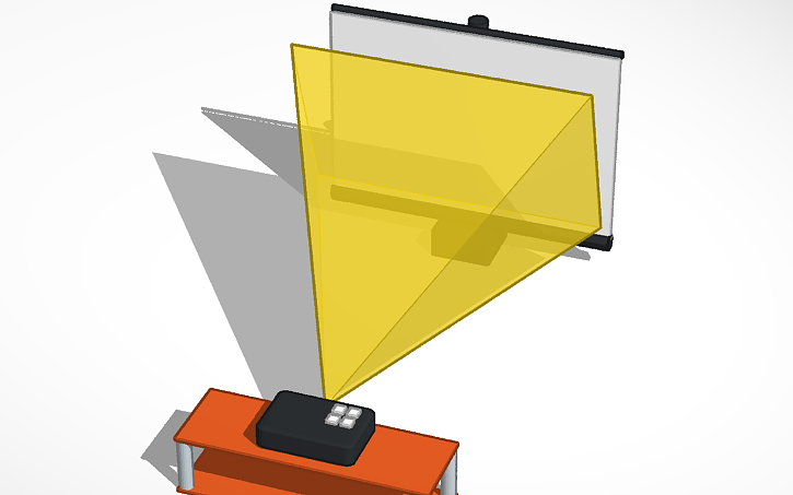 3D design Projector with Screen With Light Rays - Tinkercad