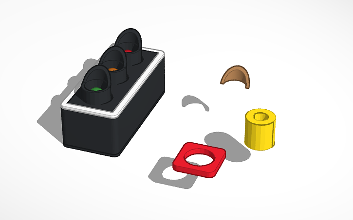 3d Design Traffic Light With Leds And Space For Pcbarduino Tinkercad