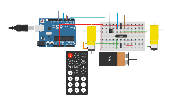 Circuit design Path_Memorizing_Robot - Tinkercad
