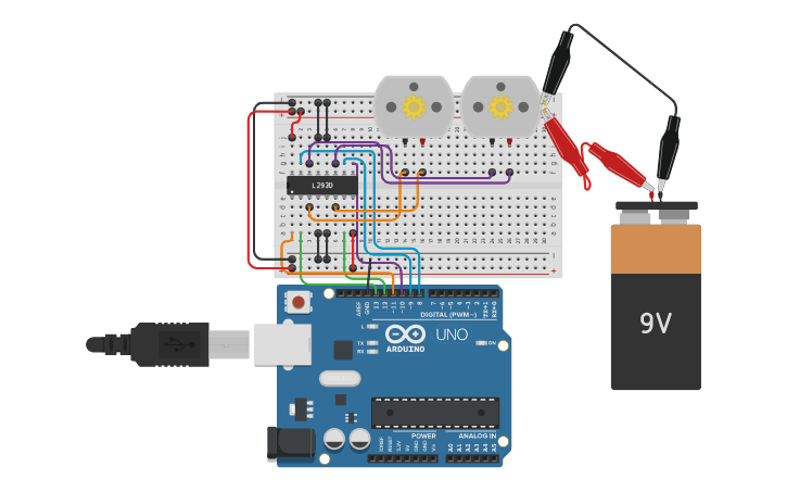 Circuit design Motor DC | Tinkercad