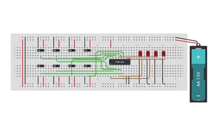 Circuit design ACTIVITY#6-4-BIT ADDER | Tinkercad