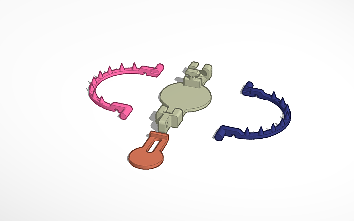 3D design Mini_bear_trap_keychain | Tinkercad