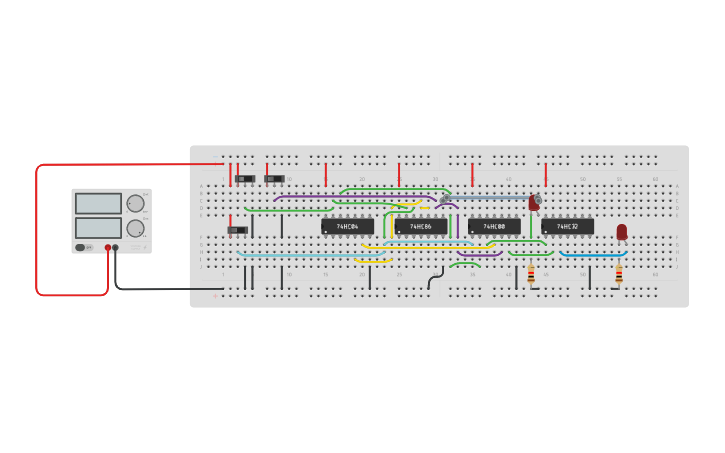Circuit design Full subtractor using Basic gates - Tinkercad