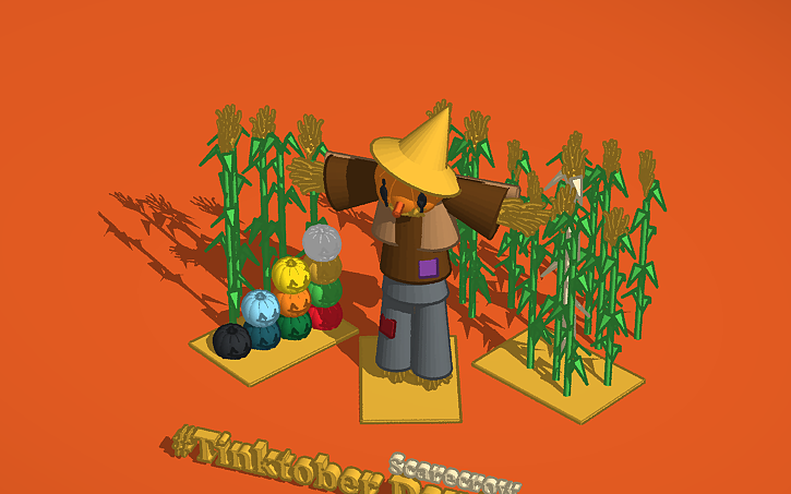 3D design Tinktober Day 20 - Scarecrow - Tinkercad