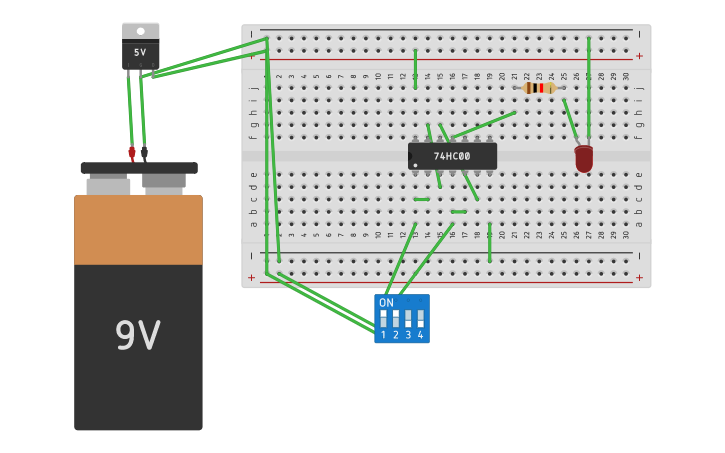 Circuit design NAND as OR Gate | Tinkercad