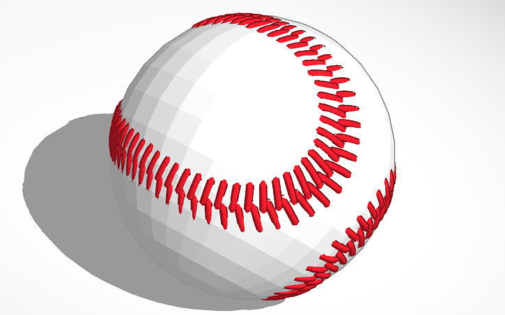 3D design Baseball (Fixed Laces) - Tinkercad