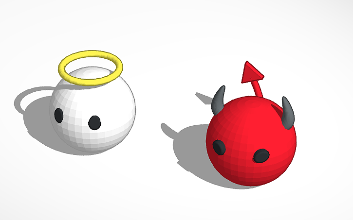 3D design shoulder angle + demon | Tinkercad