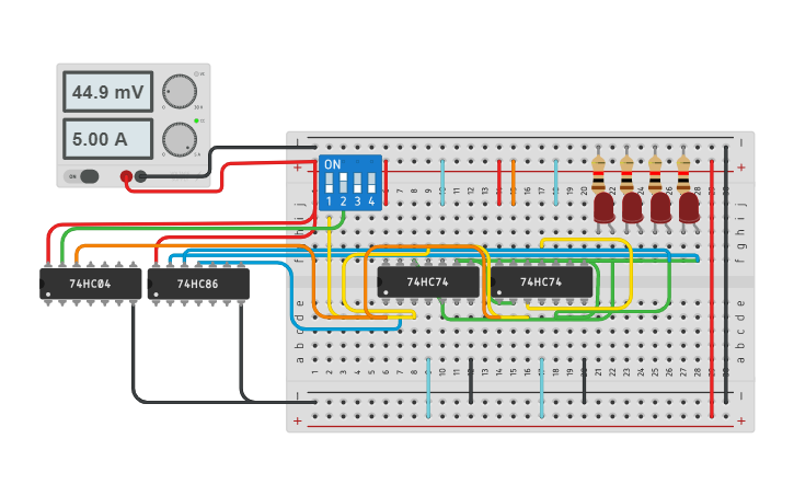 Circuit Design Lab 8 Part B Pseudo Random Tinkercad