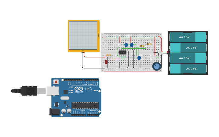 Circuit design Montagem 1 - Gerador de clock | Tinkercad