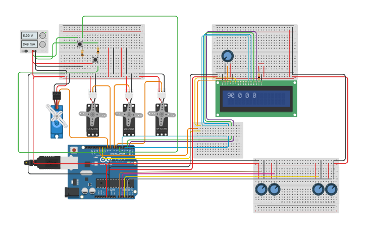 Circuit Design Robot Arm Tinkercad