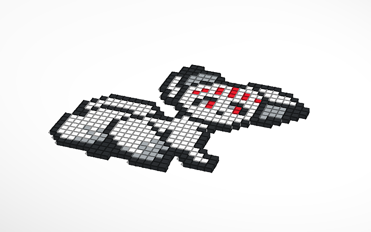 3D design Kitsune Pixel Art - Tinkercad