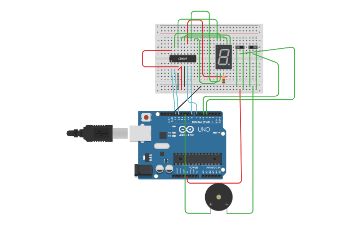 Circuit design BUZZER GAME | Tinkercad