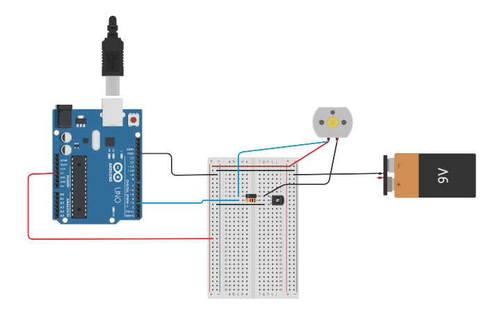 Circuit design Week 6: DC Motor Spin - Tinkercad