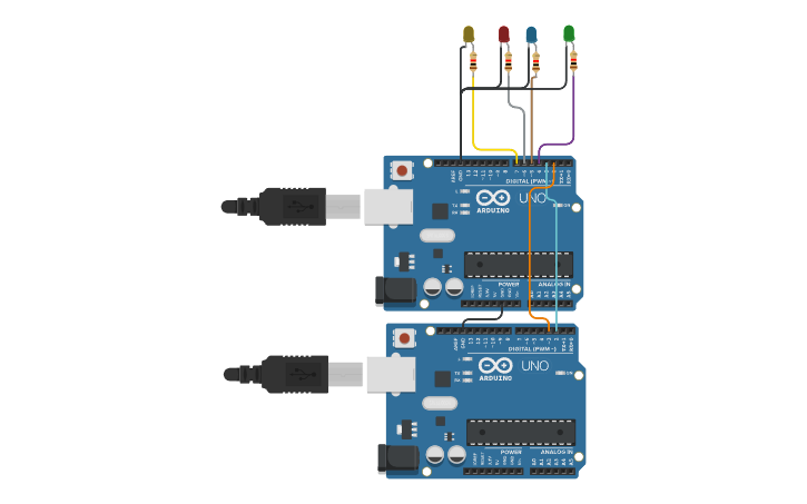 Circuit Design Komunikasi Uart Tinkercad