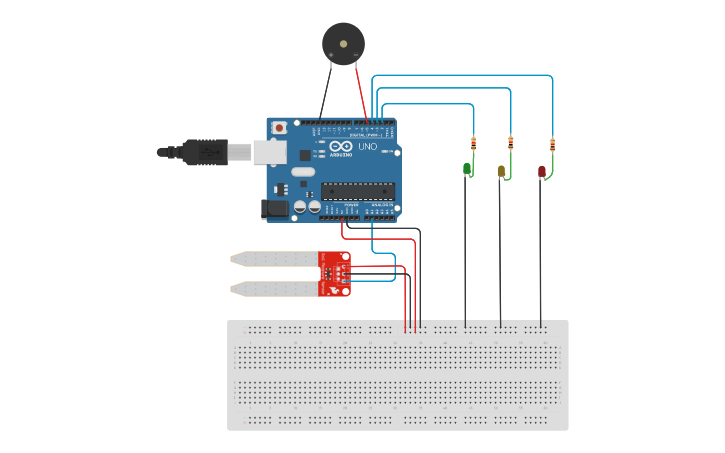 Circuit design water level - Tinkercad
