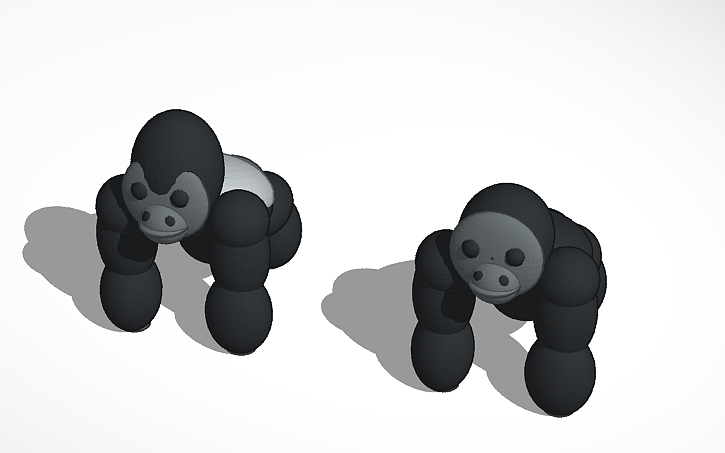 3D design Western lowland gorilla - Tinkercad