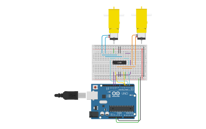 Circuit design carrinho bluetooth testavel - Tinkercad
