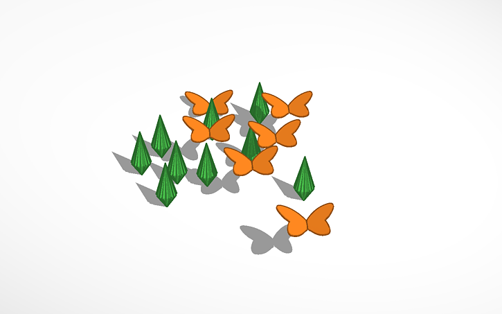 3D design Beautiful bUTTERFLIES - Tinkercad