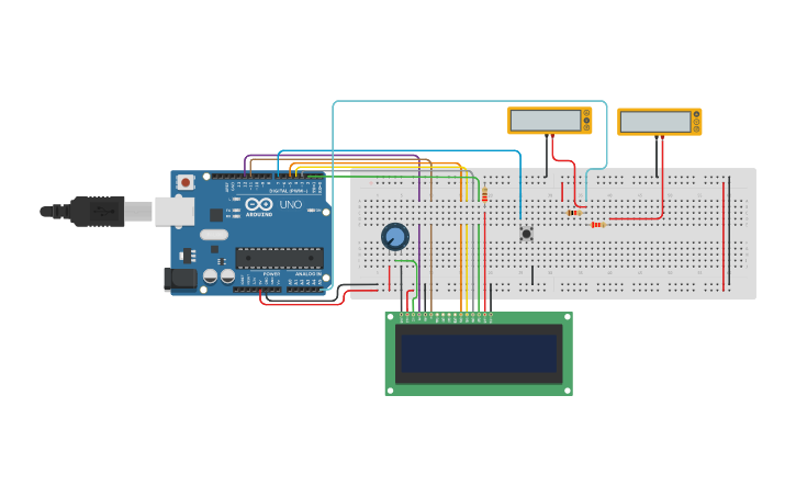 Circuit design misura resistenza - Tinkercad