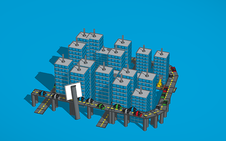 3D design Tinkercad city - Tinkercad