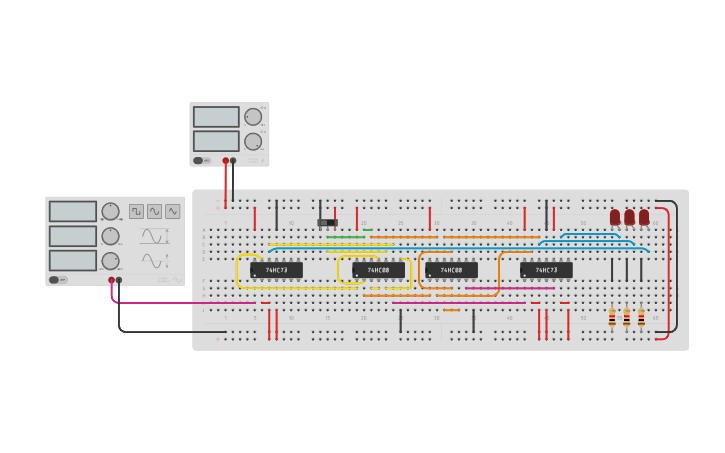Circuit Design 3 Bit Asynchronous Up Down Counter Tinkercad