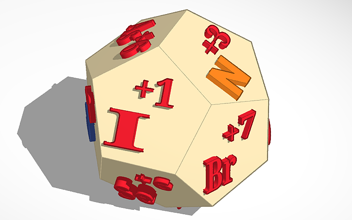 3D design Copy of Copy of 12 sided dice; dodecahedron | Tinkercad