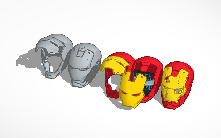 3D design Iron-man Helmets+thigh part | Tinkercad