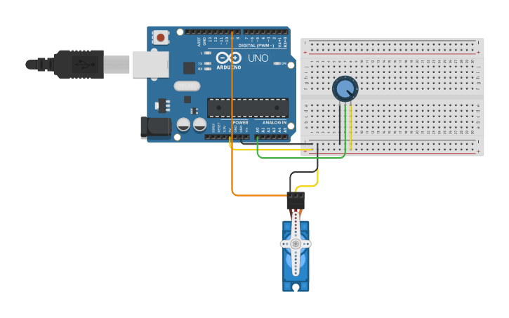 Circuit design Servo Motor Angle Activity - Tinkercad