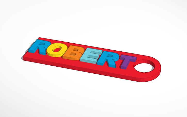 3D design Robert name badge - Tinkercad
