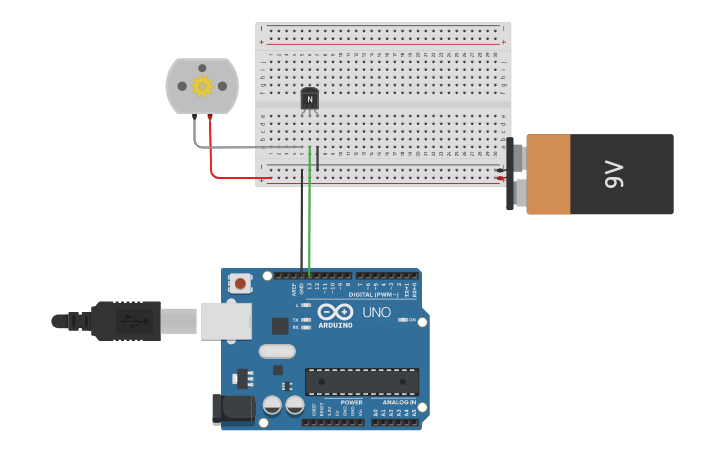 Circuit design Transistor as switch | Tinkercad