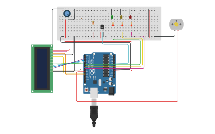 Circuit design Control de temperatura - Tinkercad