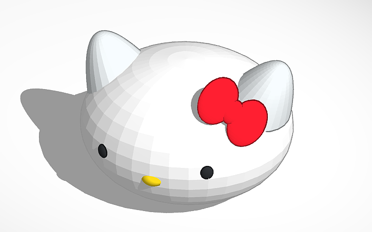 3D design Hello Kitty WIP - Tinkercad