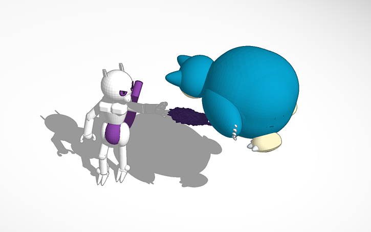3D design Snorlax V.S Mewtwo | Tinkercad
