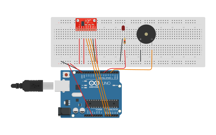 Circuit design Burgler Alarm - Tinkercad