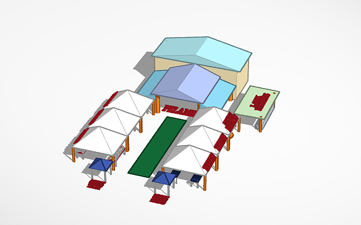 3D design Layout Kenduri Kahwin - Tinkercad