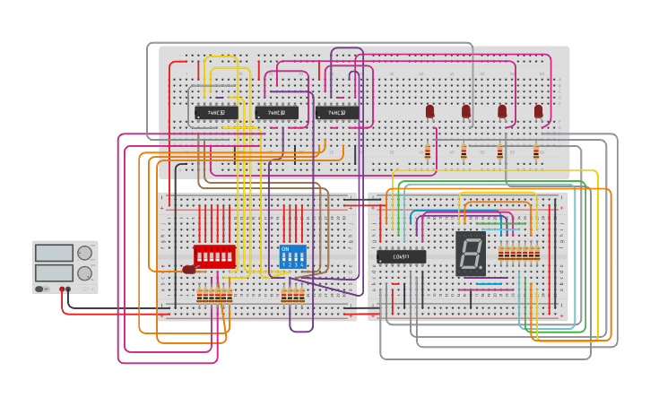 Circuit design Teclado codificador e decodificador | Tinkercad