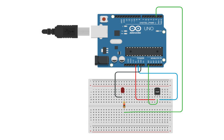 Circuit design Sensor - Tinkercad