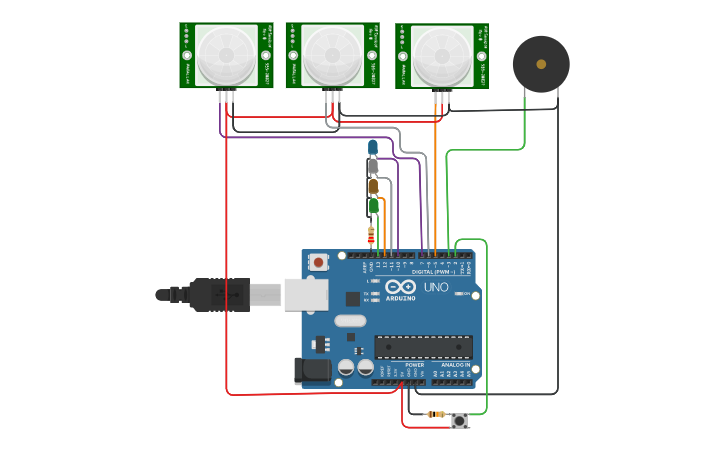 Circuit design CENTRAL DE ALARME (VERSÃO FINAL) - Tinkercad