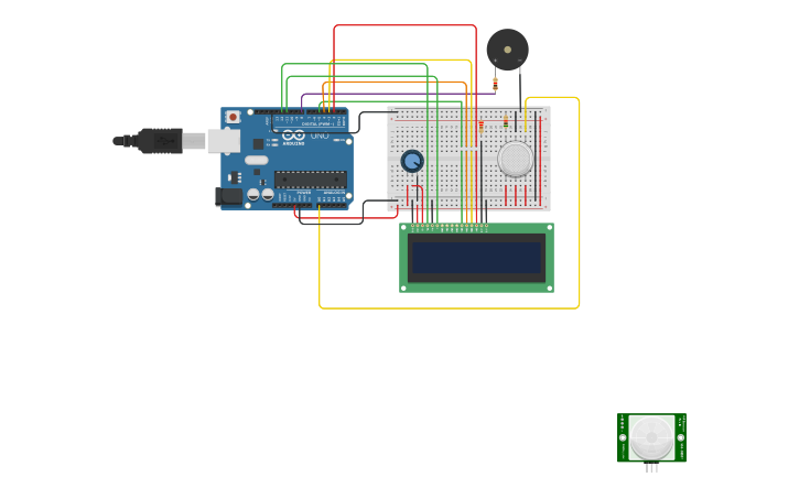 Circuit Design Air Pollution Monitoring System Tinkercad