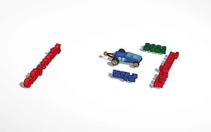 3D design Cyber truck drag car - Tinkercad