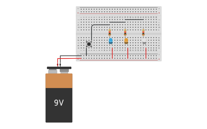 Circuit design CIRCUITO EN PARALELO CON RESISTENCIA Y LEDS - Tinkercad