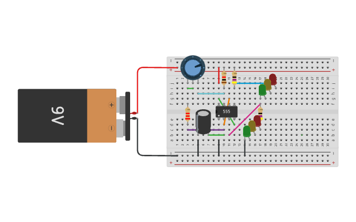 Circuit design Juego de luz variable | Tinkercad