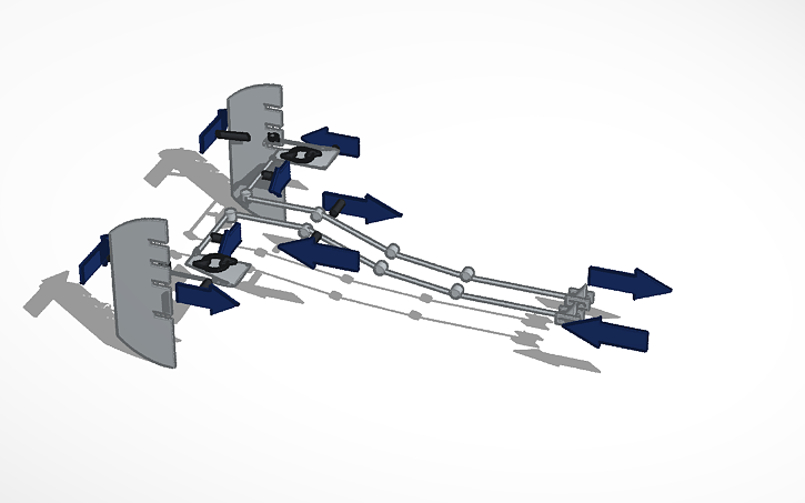3D design Rudder Control System (Twin Tail) | Tinkercad