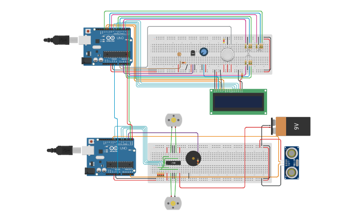 Circuit design Robótica - Examen Final | Tinkercad