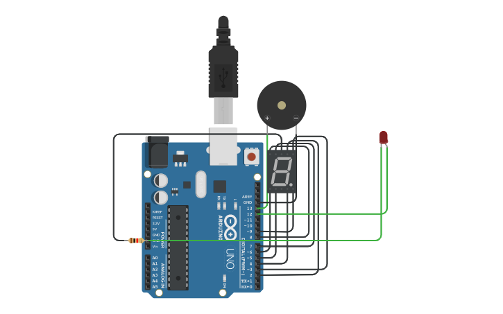 Circuit design led pus - Tinkercad